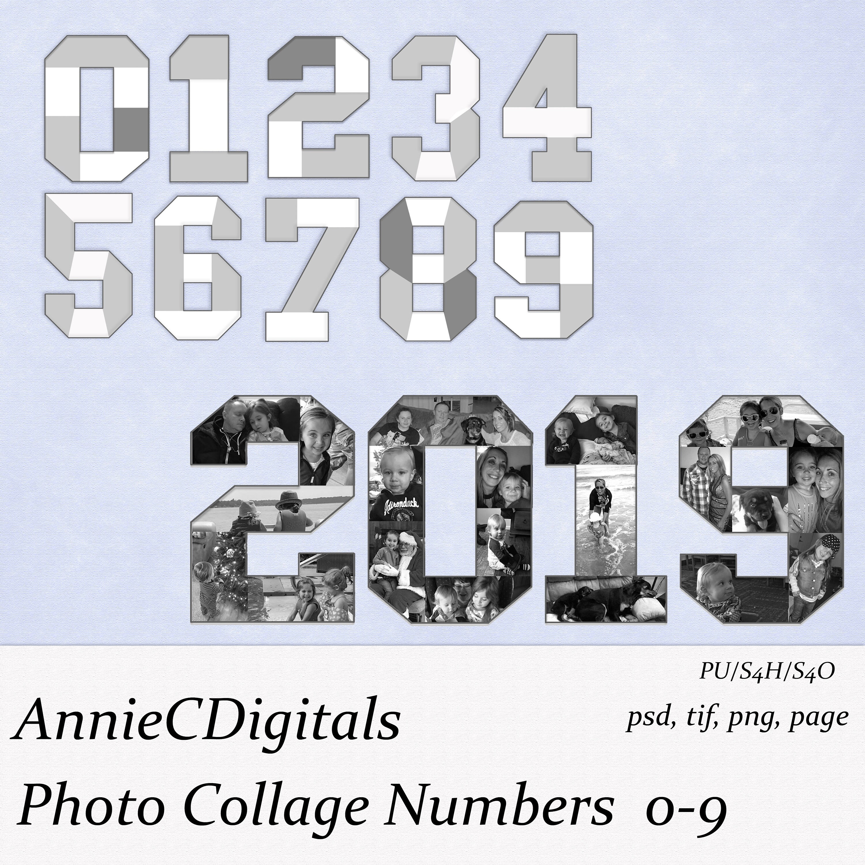 Photo Collage Numbers 0-9 - Etsy