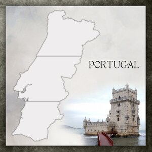 Portugal Scrapbook Template, Portugal Scrapbook Page, Portugal Wall Art ...