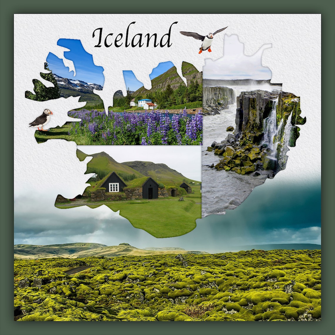 Iceland Scrapbook Template Iceland Scrapbook Page Iceland - Etsy