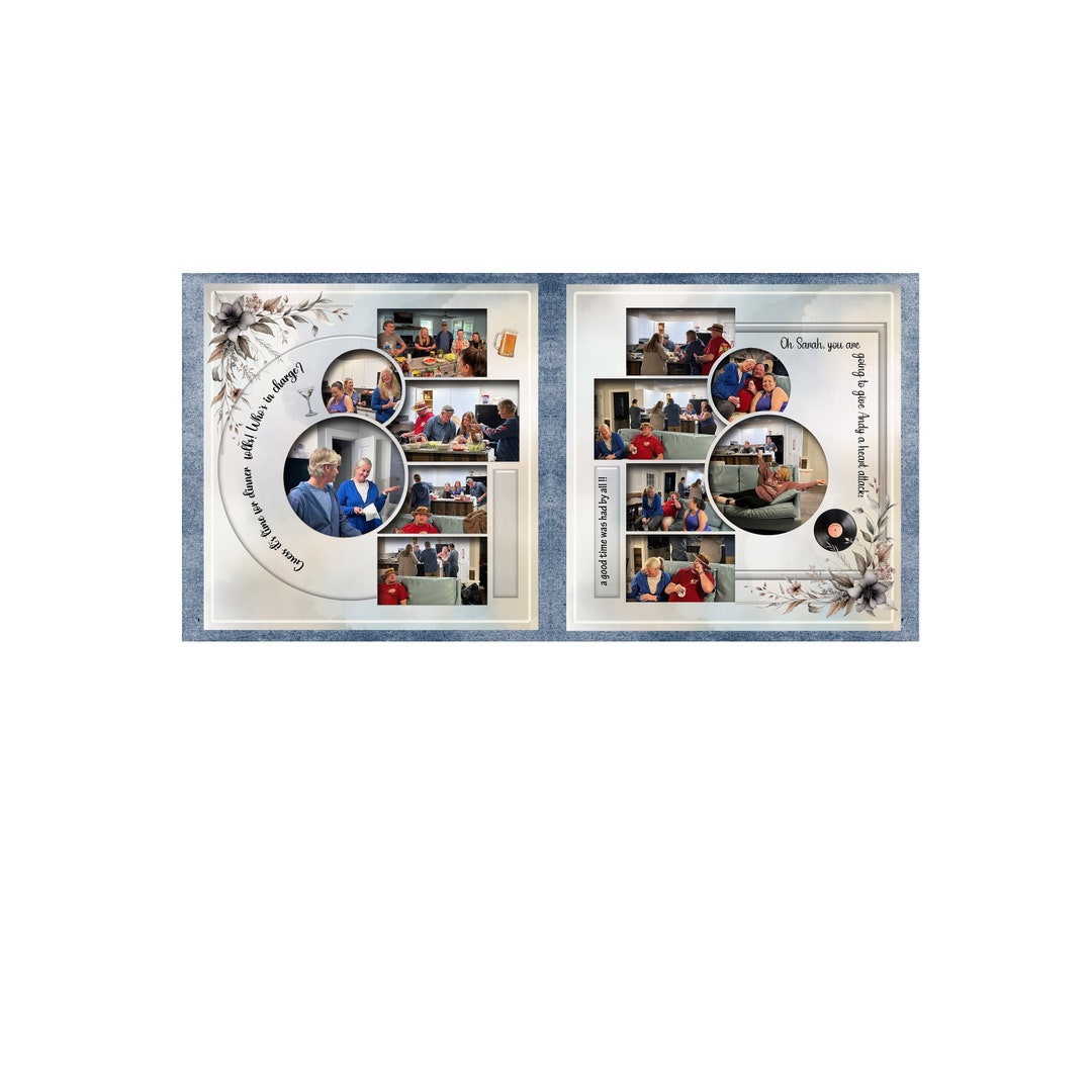 Digital Scrapbook Double Page Template, Digital Double Page Template ...