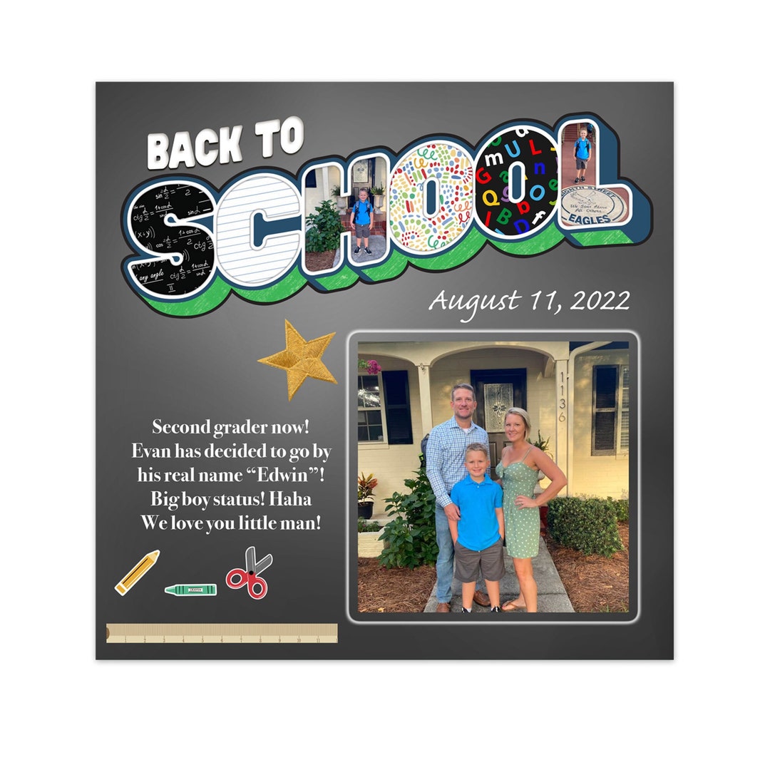 Scrapbook Templates, Digital Scrapbook Template, Back to School ...