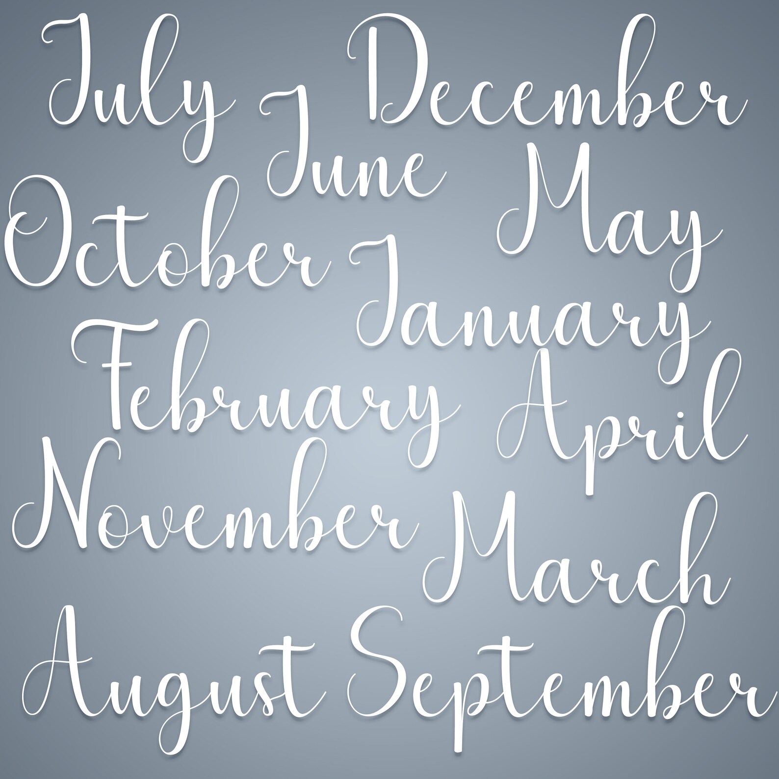 Months of the Year Clip Art Months of the Year Word Art - Etsy