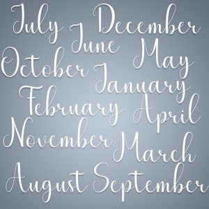 Months of the Year Clip Art, Months of the Year Word Art, Digital Clip ...