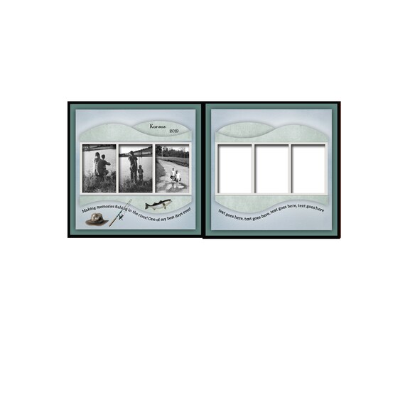 Scrapbook Templates Digital Scrapbook Template Scrapbook | Etsy