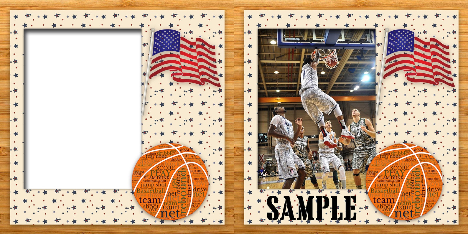 Basketball Scrapbook Templates, Basketball Wall Art, Scrapbook ...