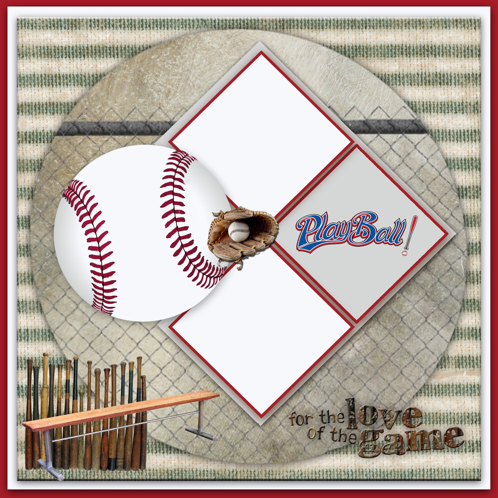 Baseball Scrapbook Template Baseball Digital Scrapbook | Etsy