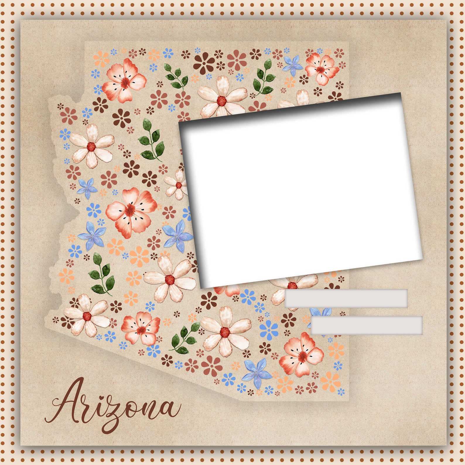 Arizona Scrapbook Template Digital Scrapbook Templatearizona - Etsy