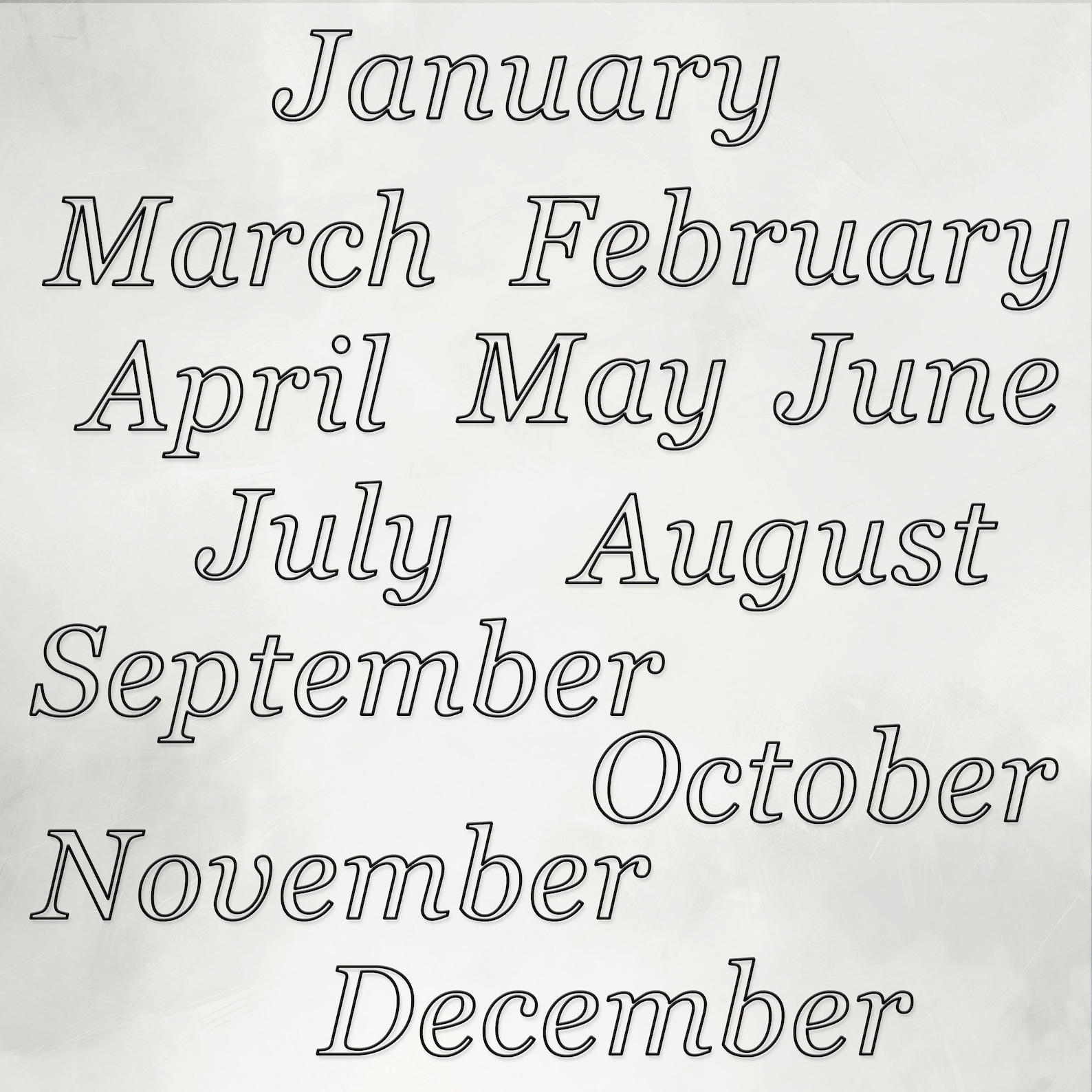 Months of the Year Clip Art Months of the Year Word Art - Etsy
