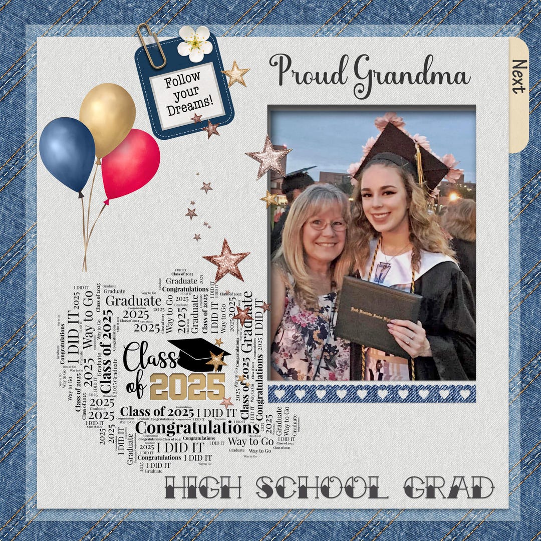 Graduation Scrapbook Template, Graduation Digital Scrapbook Template ...