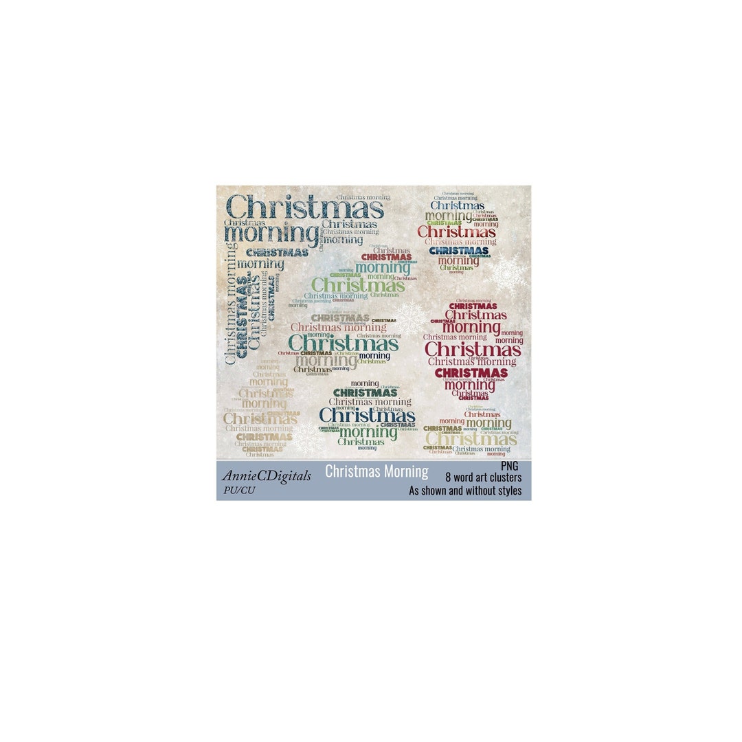 Christmas Morning Word Art, Christmas Clip Art, Scrapbook Clip Art ...
