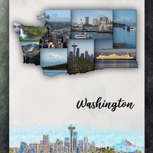 Washington Scrapbook Template, Digital Scrapbook Template, Washington ...