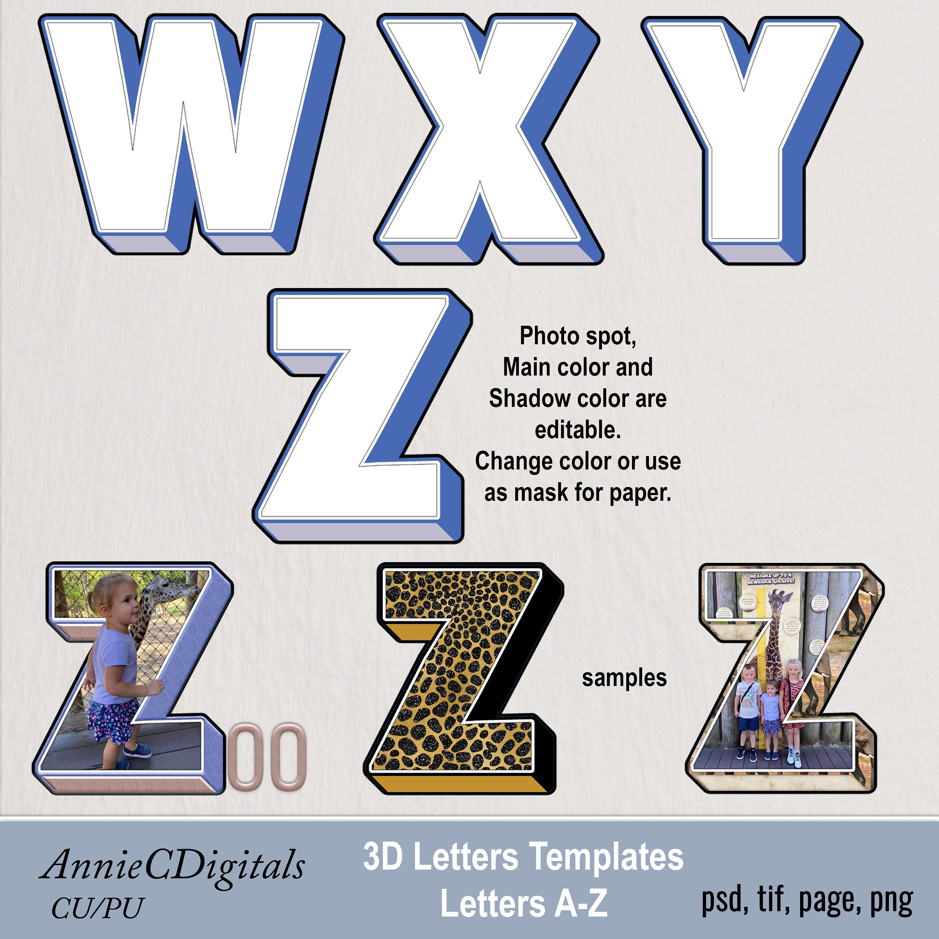 3D Digital Alphabet Letter Templates, 3-D Digital Alphabet Letter ...