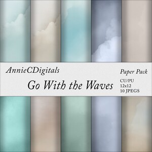 Digital Scrapbook Kit Bundle, Go With the Waves Bundle of Digital ...