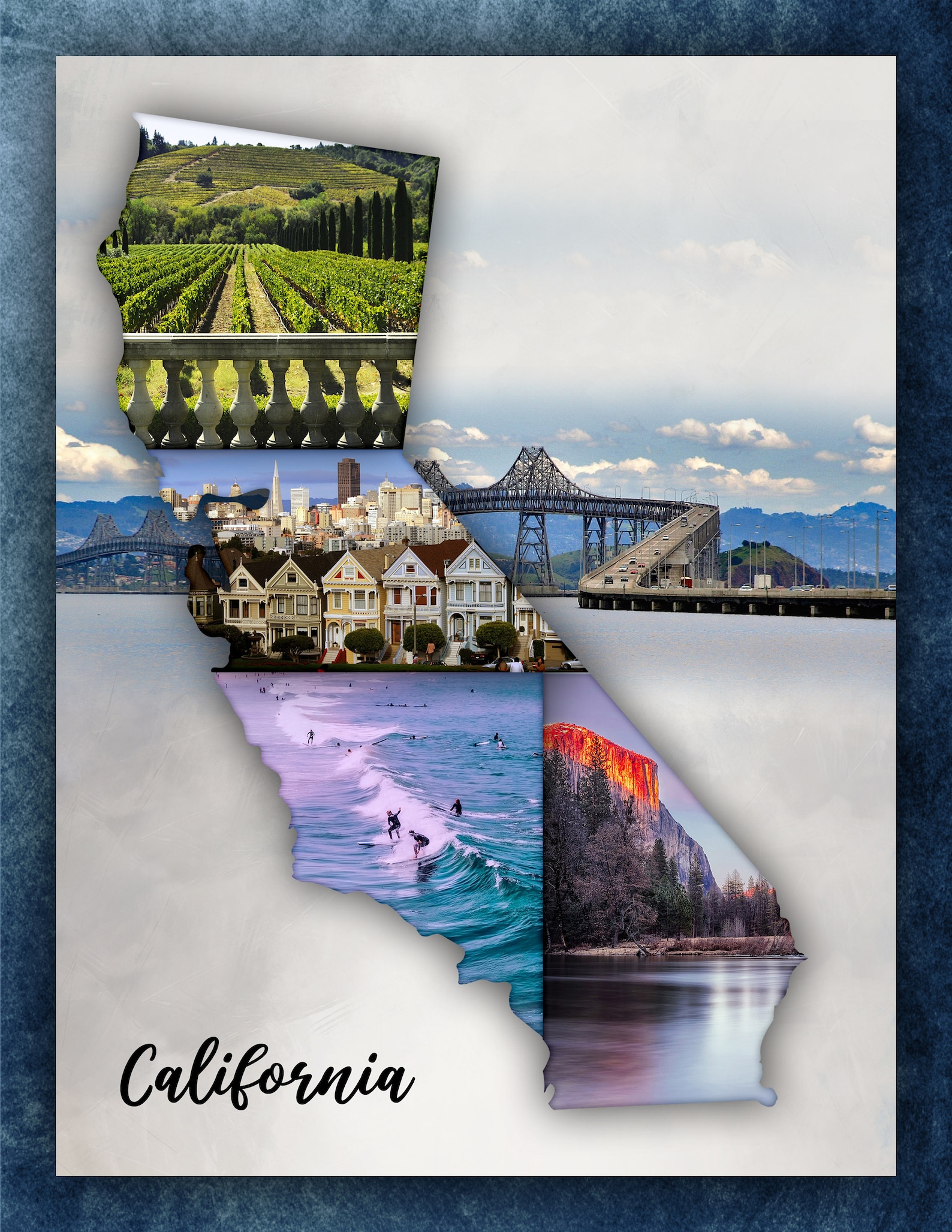 California Scrapbook Template Digital Scrapbook Template | Etsy