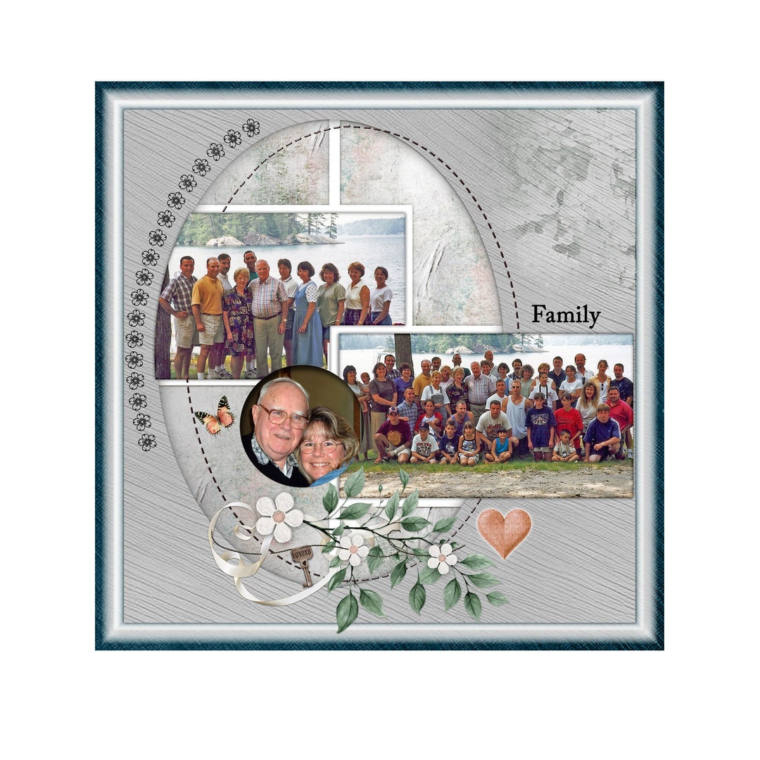 Scrapbook Template, Digital Scrapbook Template, Digital Scrapbook Page ...