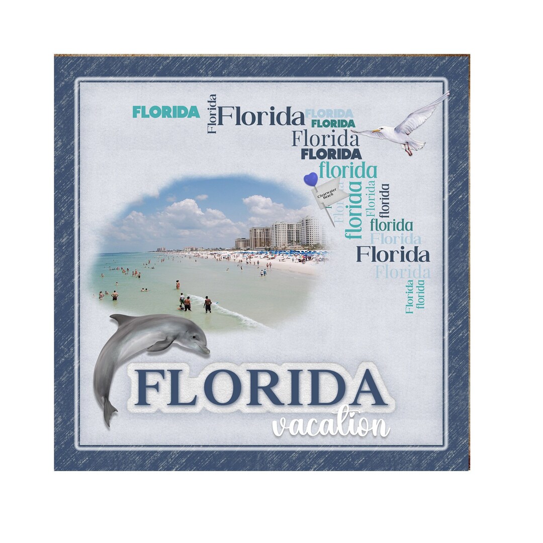 Scrapbook Template, Digital Scrapbook Template, Florida Scrapbook ...