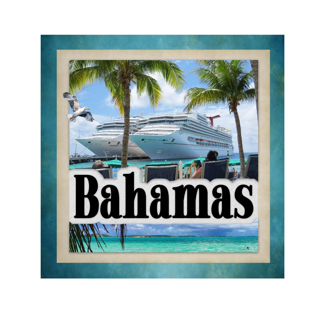 Scrapbook Template, Bahamas Digital Scrapbook Template, Digital ...