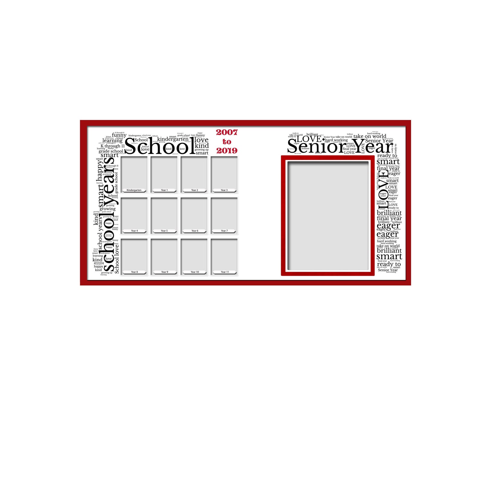 24x12 Digital School Years Template, Generic School Days Template ...