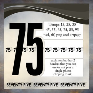 Digital Title Template, Numbers Collage, Birthday Scrapbook Template ...