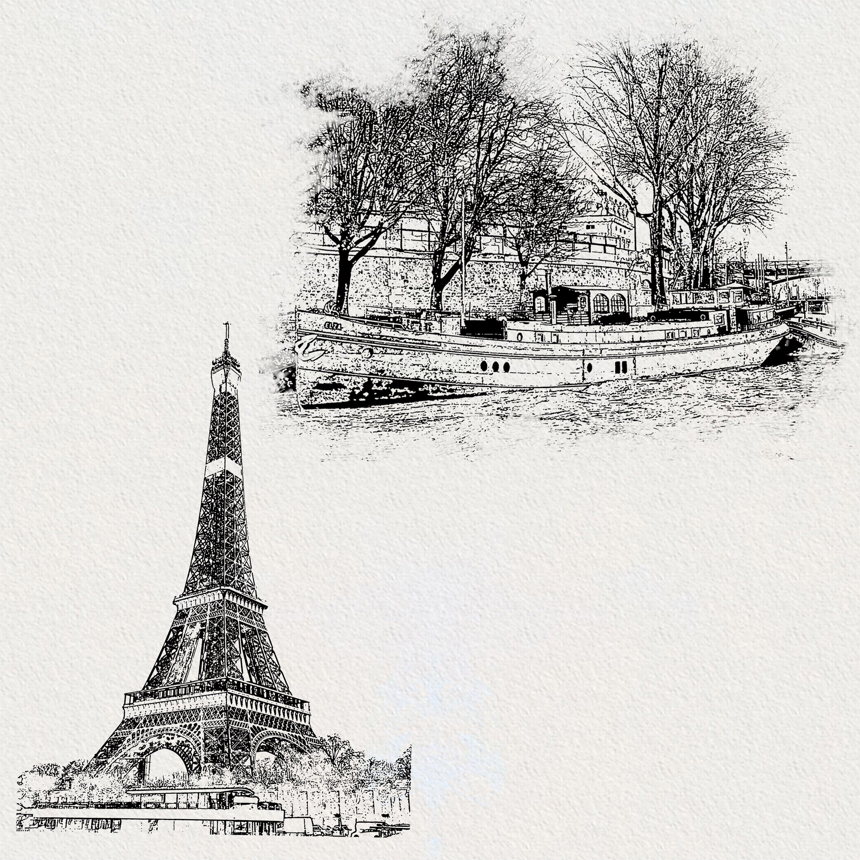 Paris Photoshop Brushes Sketches Paris Overlays Paris | Etsy