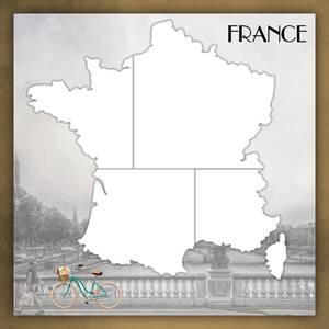 France Scrapbook Template, Digital Scrapbook Template, France Scrapbook ...