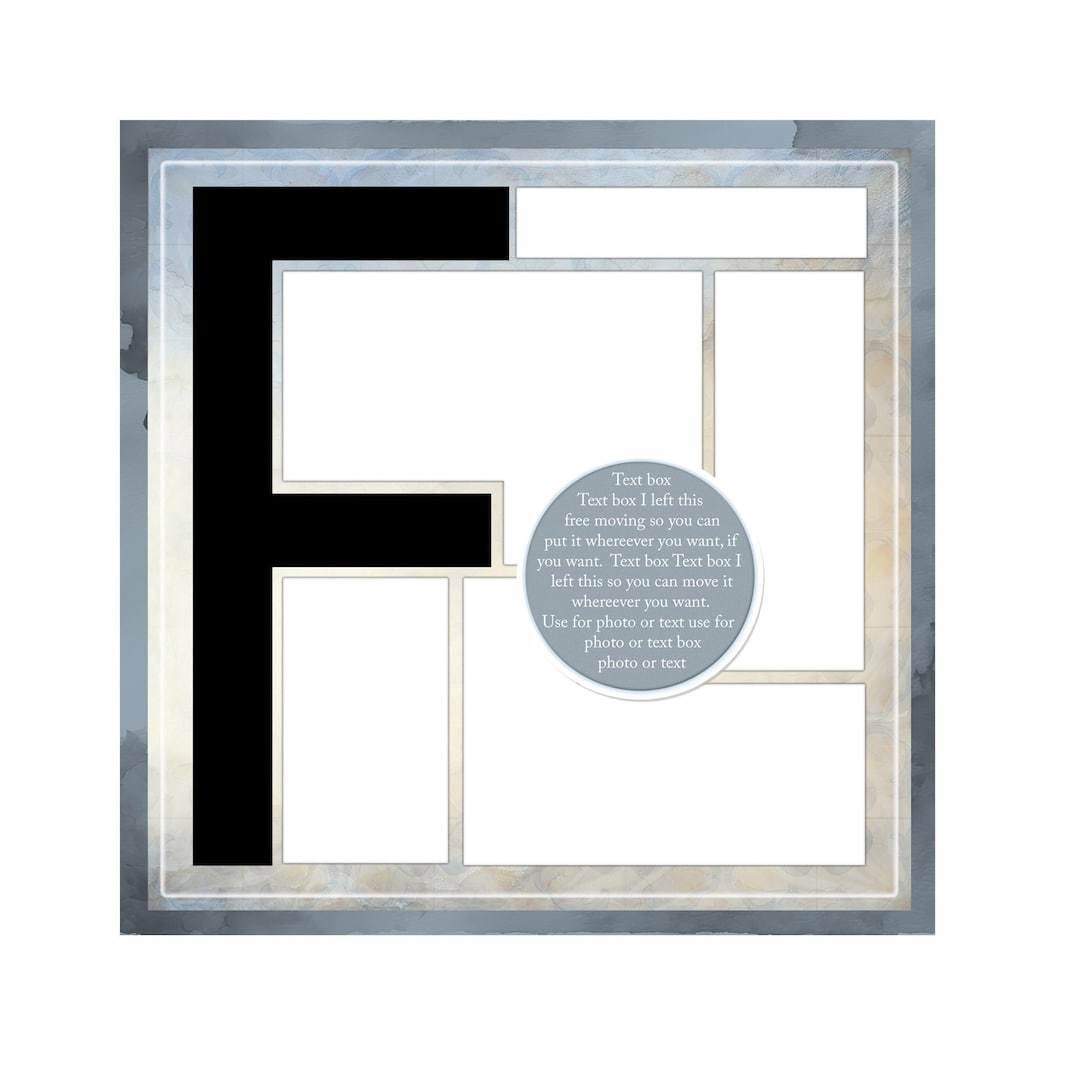 Digital Scrapbook Template, Alphabet Page Template, Scrapbook Collage ...