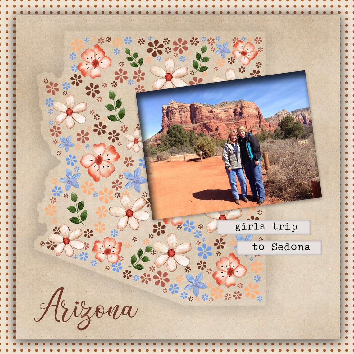 Arizona Scrapbook Template Digital Scrapbook Templatearizona - Etsy