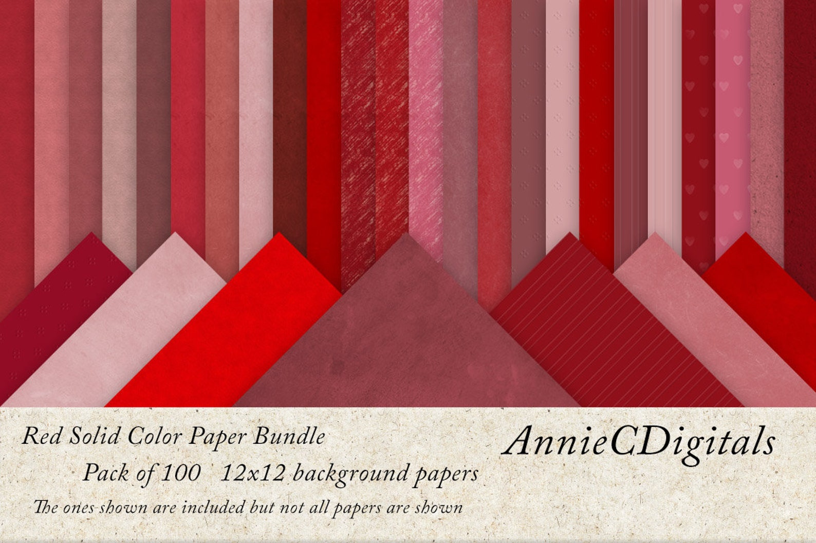 Red solids digital paper 100 pack | Etsy