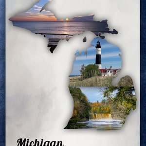 Michigan Scrapbook Template, Digital Scrapbook Template, Michigan ...