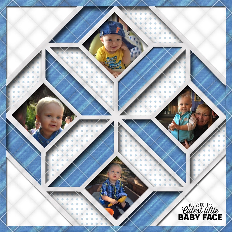 Digital Scrapbook Template Quilt Block Digital Scrapbook - Etsy