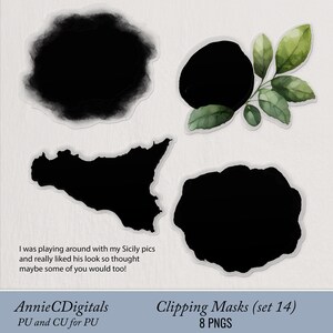 Clipping Masks (set 14), Digital Clipping Masks, Digital Scrapbook Supplies, Digital Scrapbook ...