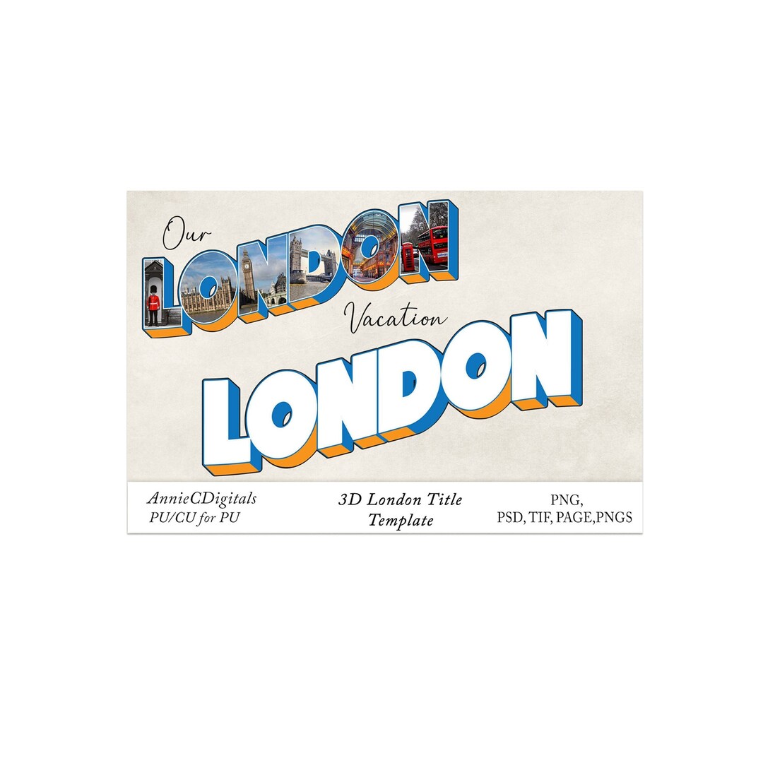 3D Photo Title Template, London Photo Template, 3D Template, Title ...