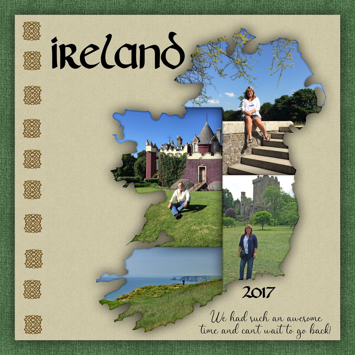 Ireland Scrapbook Template, Digital Scrapbook Template, Ireland ...
