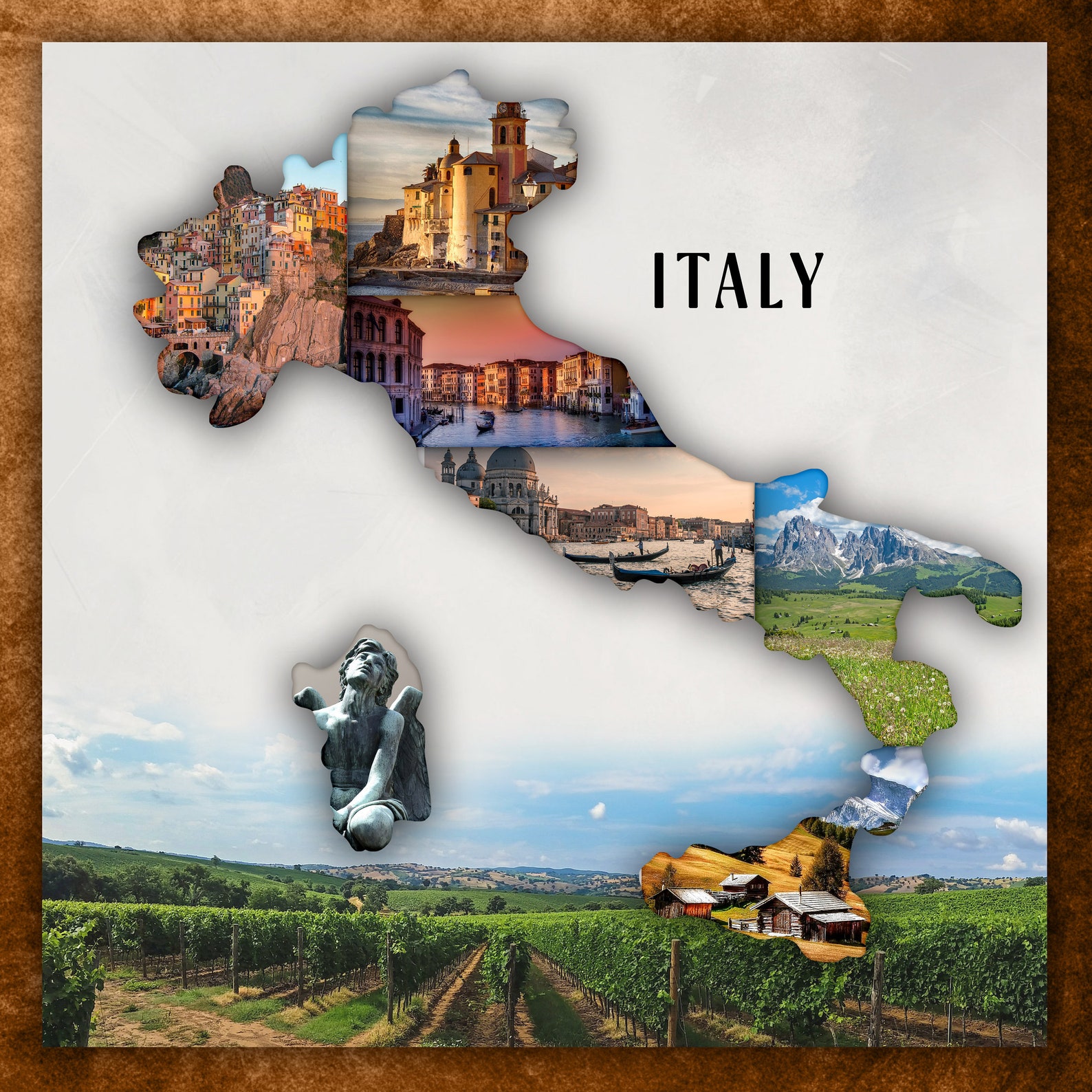 Italy Scrapbook Template Digital Scrapbook Template Italy | Etsy