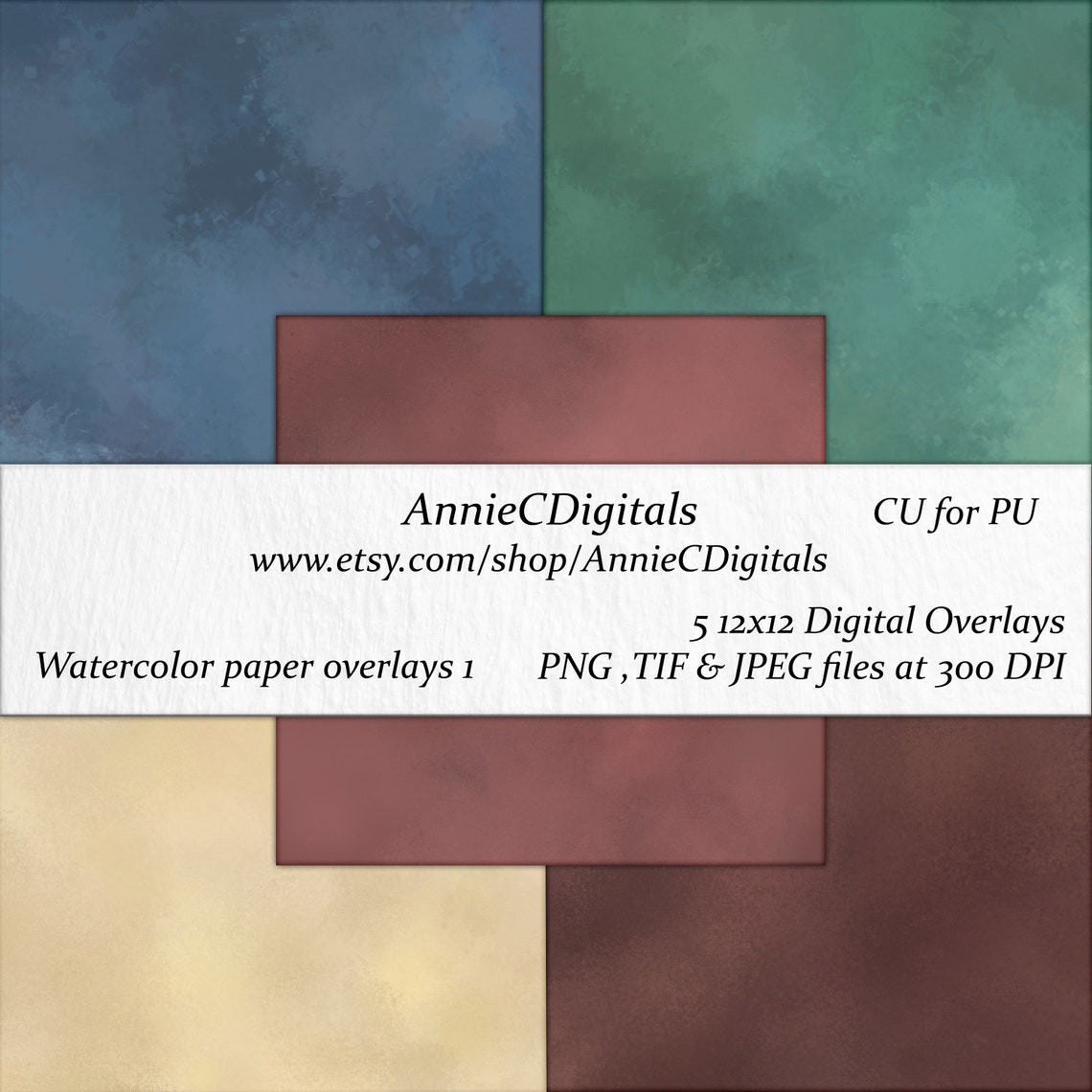 Watercolor Paper Digital Overlays 1 | Etsy