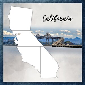 California Scrapbook Template, Digital Scrapbook Template, California ...