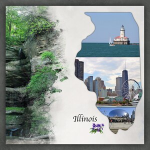 Illinois Scrapbook Template, Scrapbook Template, Illinois Scrapbook ...