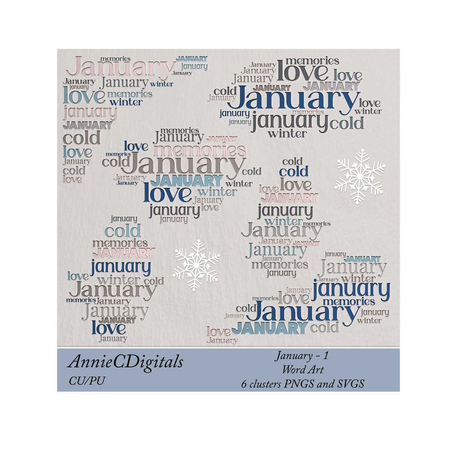 January Word Art-1 January Clip Art Month Clip Art - Etsy