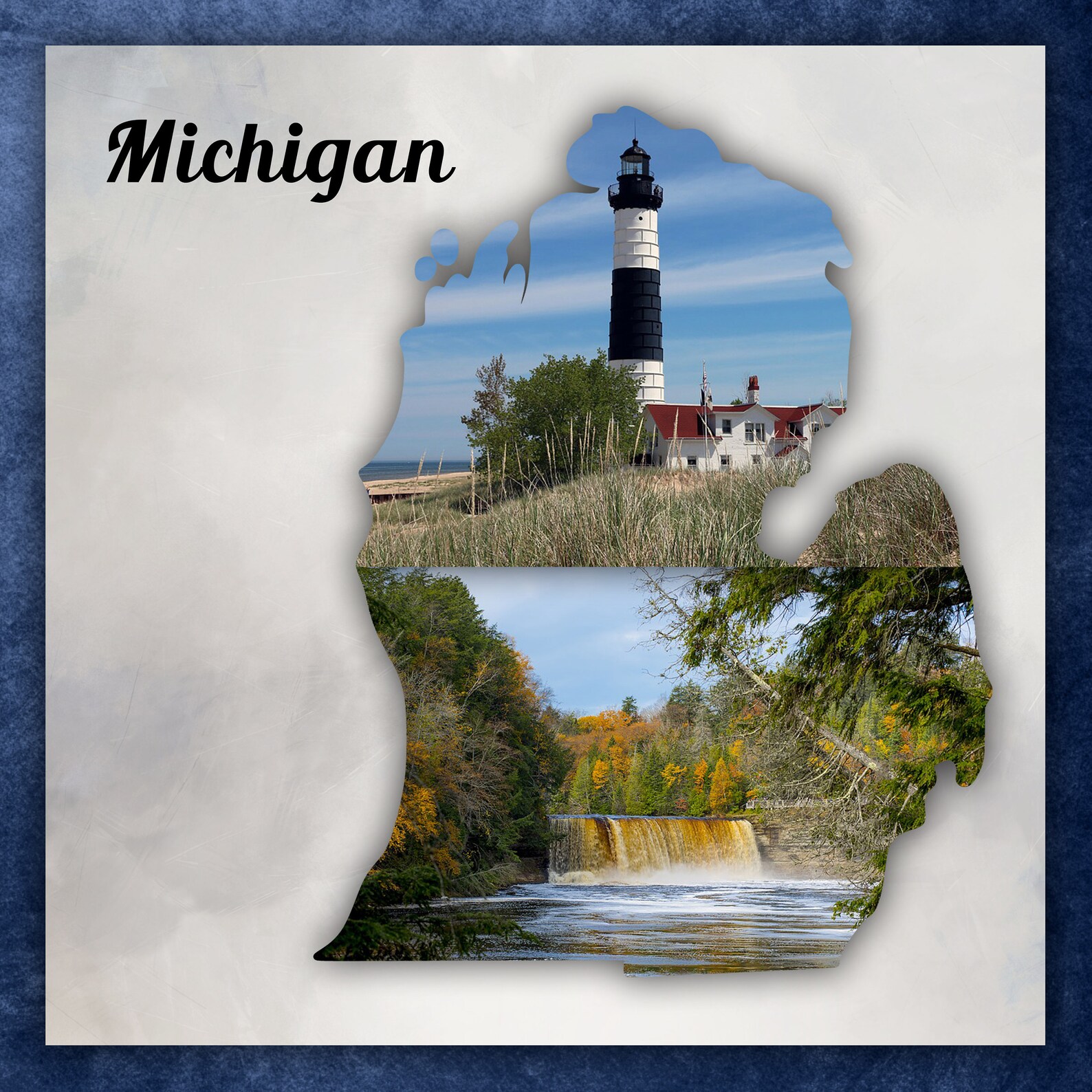 Michigan Scrapbook Template, Digital Scrapbook Template, Michigan ...