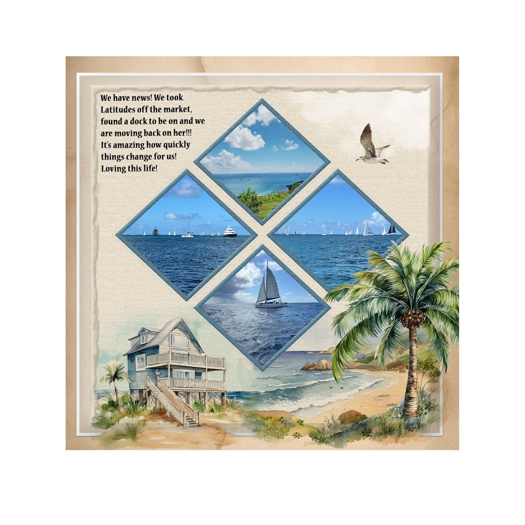 Scrapbook Template, Digital Scrapbook Template, Digital Scrapbook Page ...