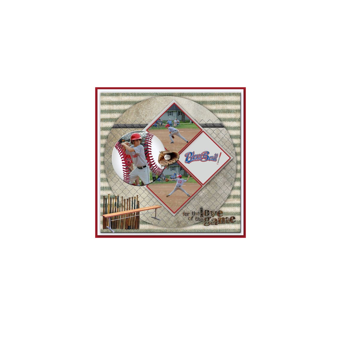 Baseball Scrapbook Template Baseball Digital Scrapbook | Etsy