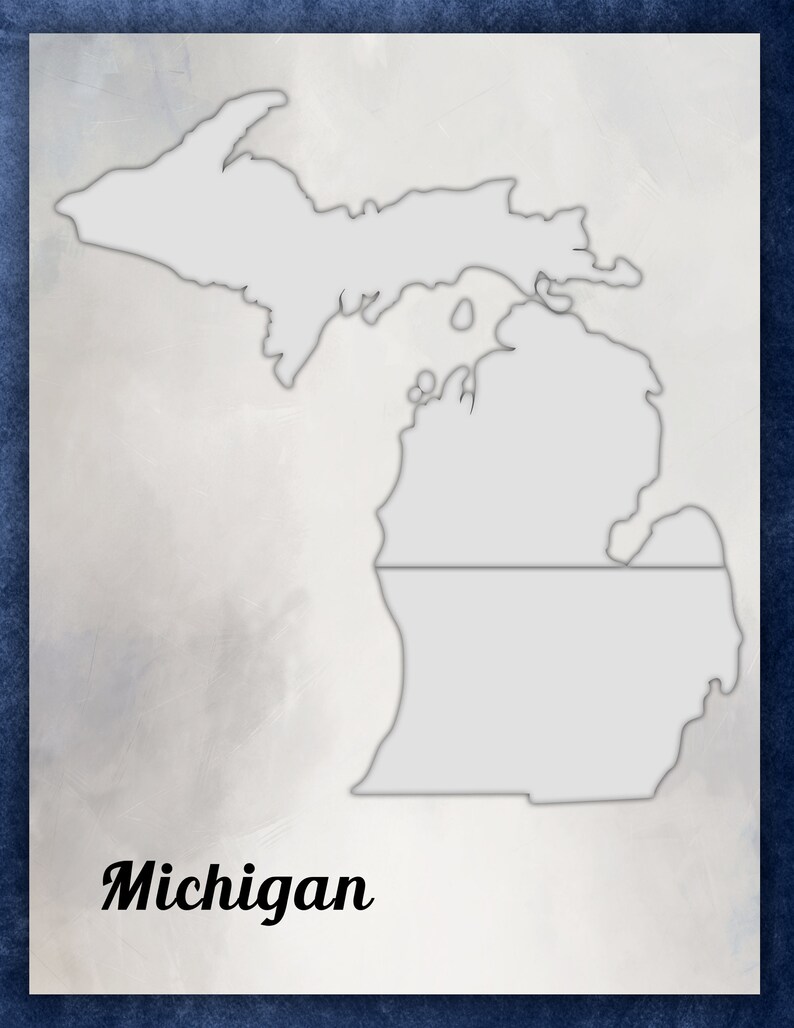 Michigan Scrapbook Template Digital Scrapbook Template | Etsy