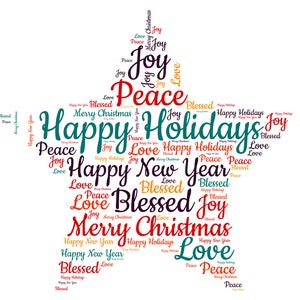 Christmas Word Art in Shapes - Etsy