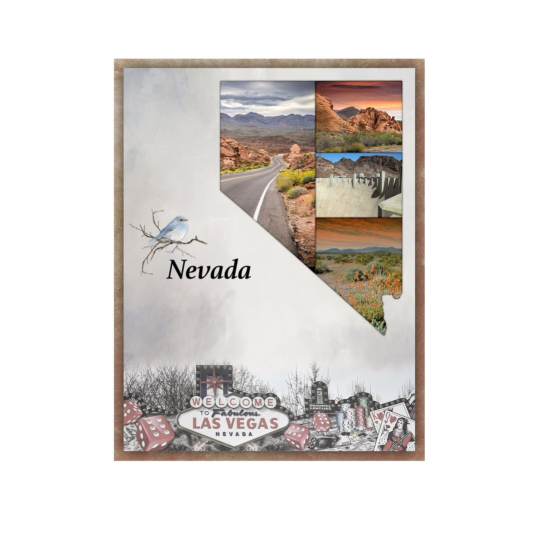 Nevada Scrapbook Template, 8.5 X11 Digital Scrapbook Template, Nevada ...