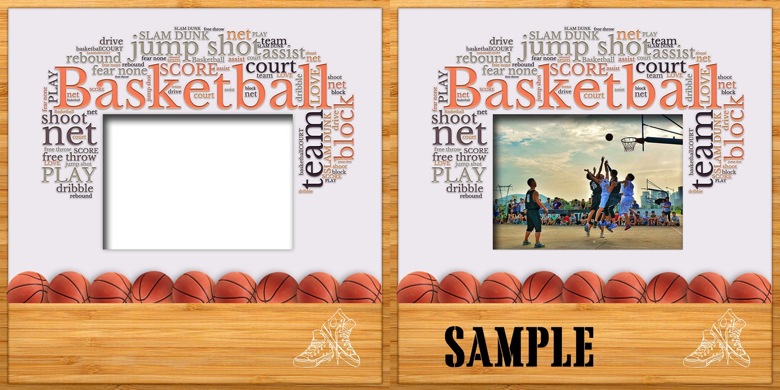 Basketball Scrapbook Templates, Basketball Wall Art, Scrapbook ...