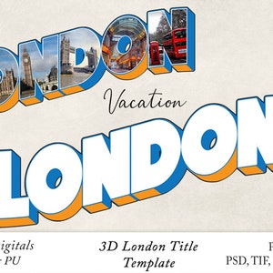 3D Photo Title Template, London Photo Template, 3D Template, Title ...