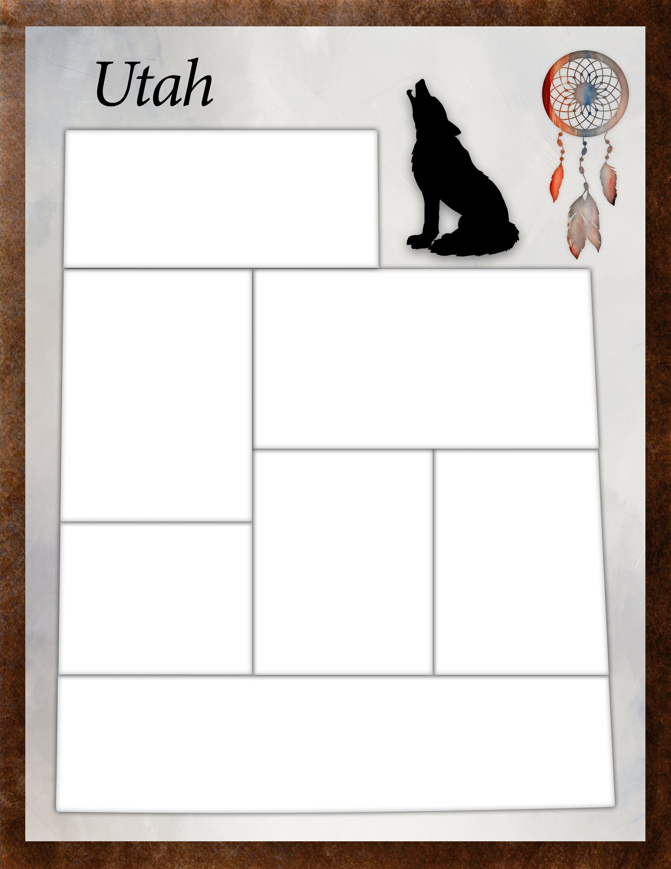 Utah Scrapbook Template Digital Scrapbook Template Utah - Etsy