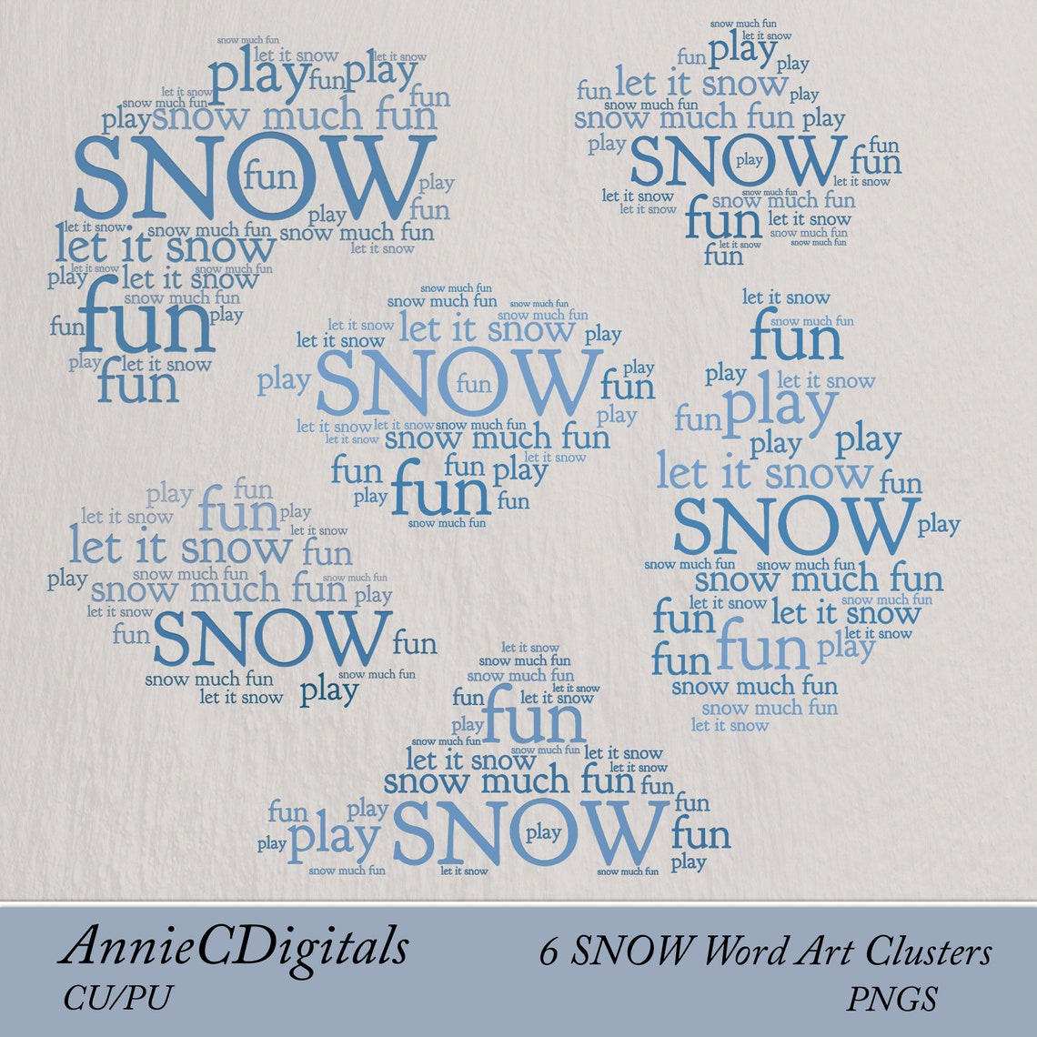 Snow Word Art Snow Clip Art Scrapbook Clip Art Winter Word | Etsy