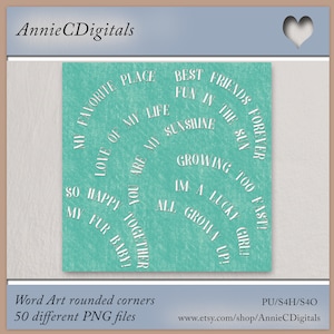 Digital Word Art Strips - PNG Format - Etsy Australia