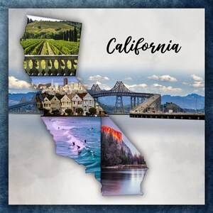 California Scrapbook Template, Digital Scrapbook Template, California ...